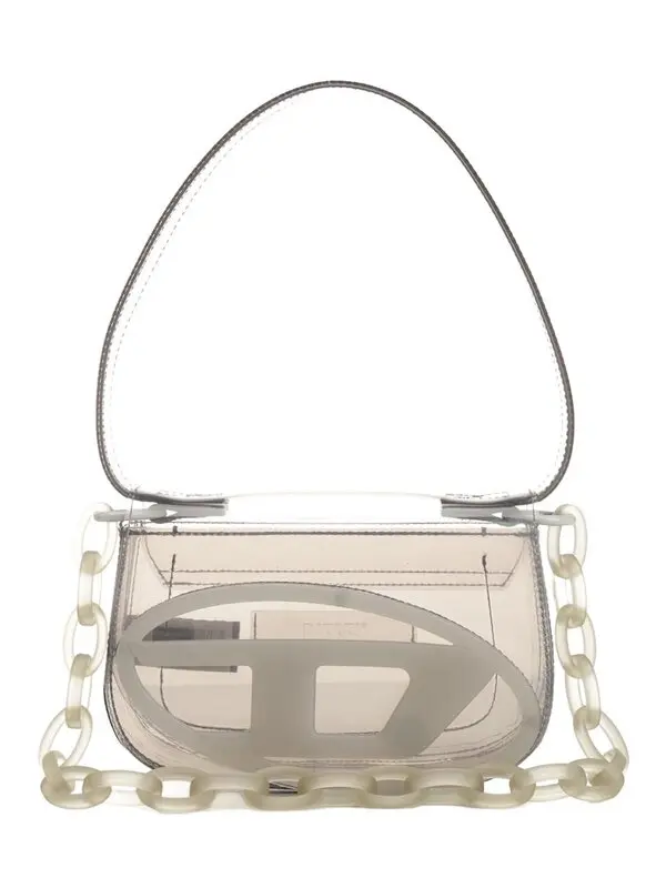 DIESEL® 1dr Shoulder Bag With Enamelled Logo Plaque - Gray