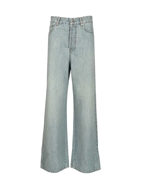Miu Miu Chambray Denim Trousers - Blue