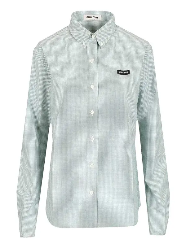 Miu Miu Checked Poplin Shirt - Green