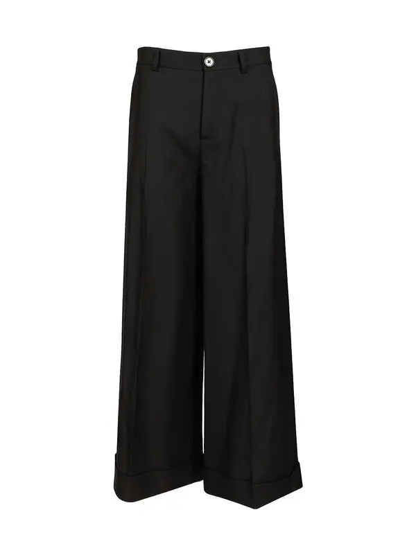 Celine Wool Gabardine Dock Trousers - Black