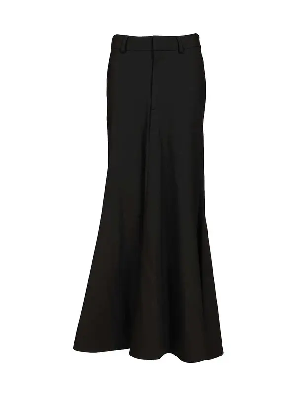 Balenciaga Godet Maxi Skirt - Black