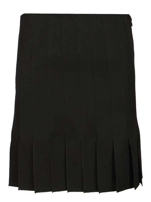 Marni Pleated Wool Mini Skirt - Black