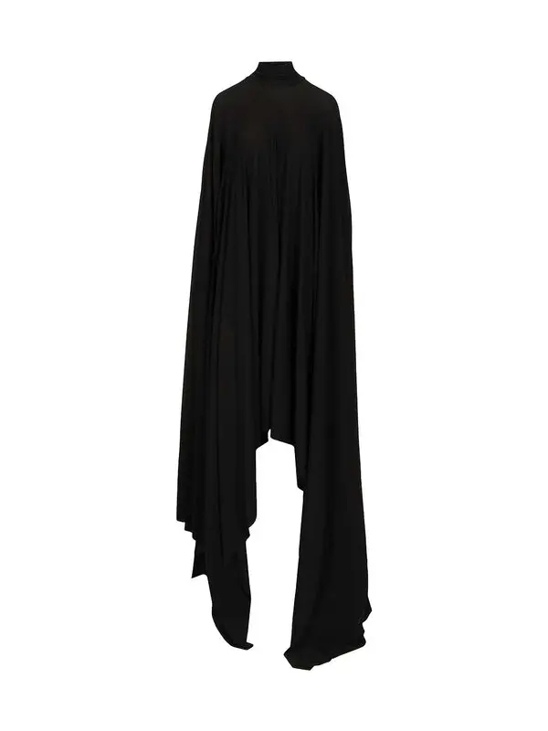 Balenciaga Asymmetrical High Neck Dress - Black