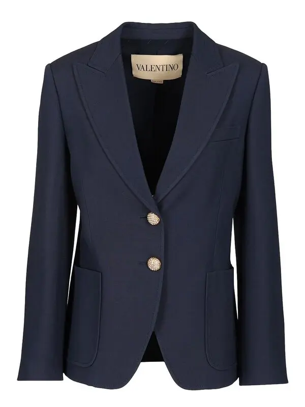 Valentino Garavani Crepe Couture Blazer - Blue