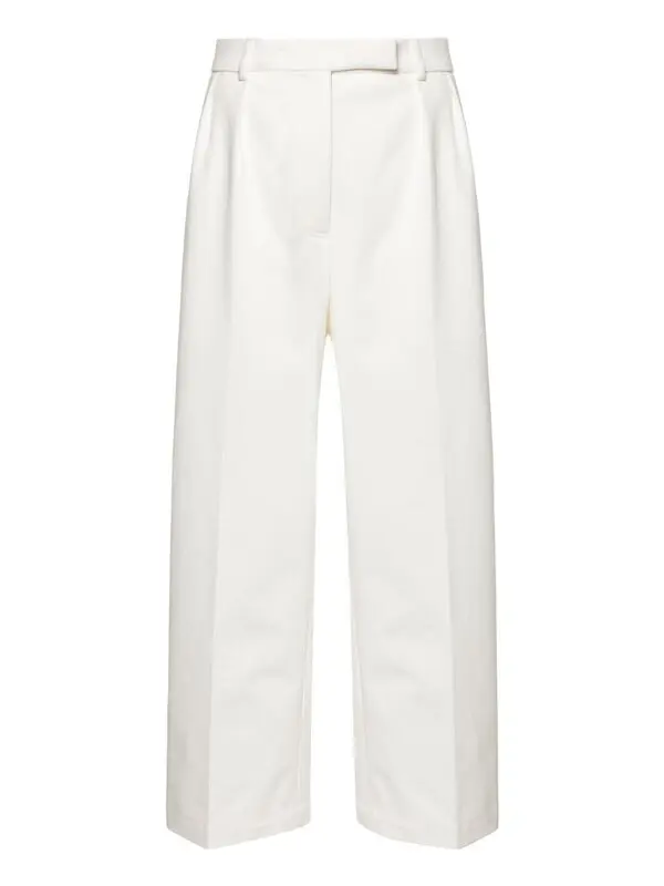 Thom Browne Relaxed Fit Pleated Trousers - White