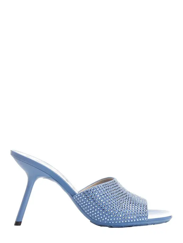 Loewe Petal Embellished Suede High Heel Sandals - Blue