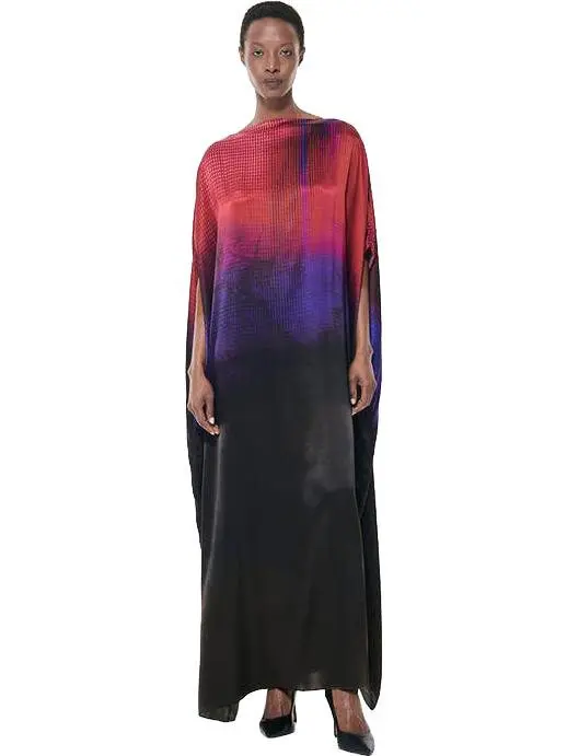 LEEM Gradient Printed Silk Kaftan - Multicolor