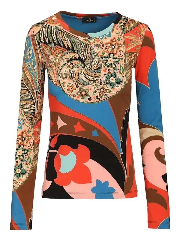 Etro Long-sleeved Top With Paisley Print - Multicolor