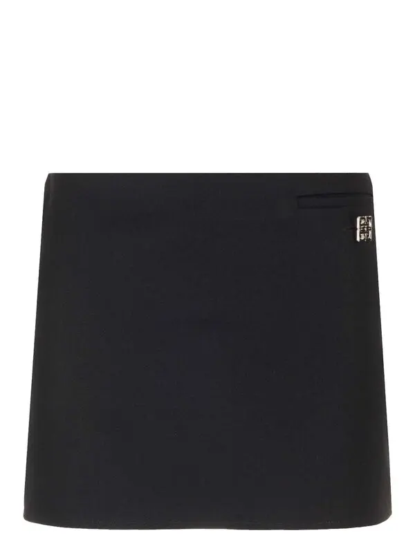 Givenchy Wool Mini Skirt With 4g Detail - Black