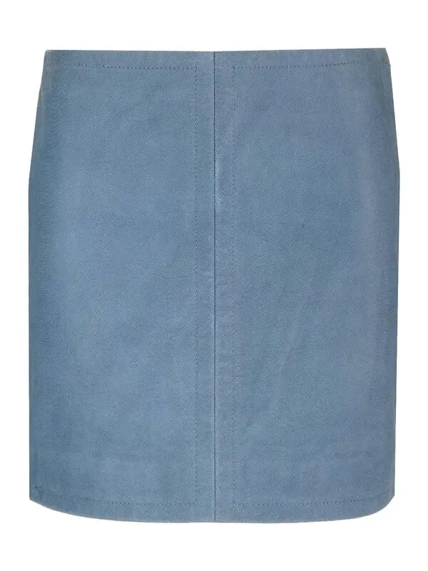 STAND STUDIO Washed Indigo Leather Mini Skirt - Blue