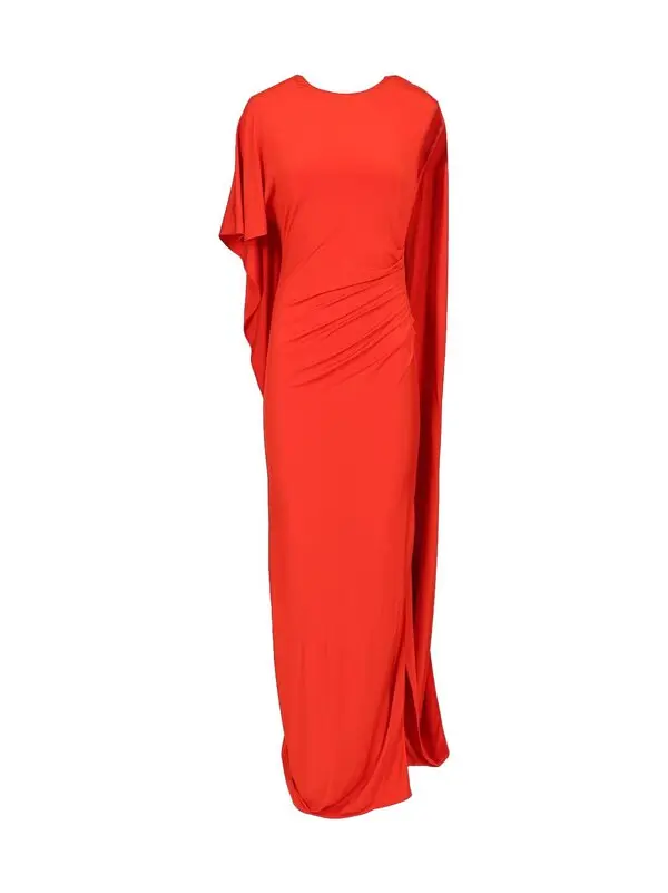 Stella McCartney Asymmetrical Cape Maxi Dress - Red