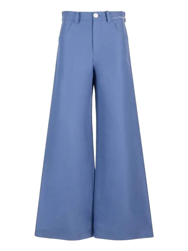 Marni Wide-leg Cotton Drill Trousers - Blue