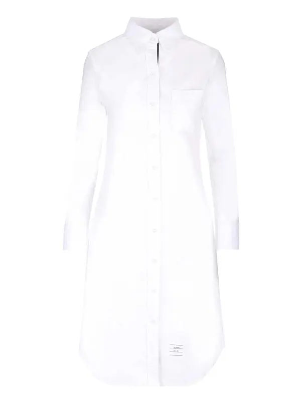 Thom Browne Cotton Long Shirt Dress - White