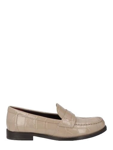 Tory Burch Leather Crocodile-effect Loafers - Grey