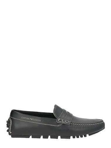 Emporio Armani Leather Driving Shoes - Black