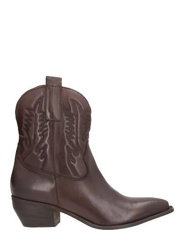DINO DRAGHI Leather Ankle Boots With Cuban Heel - Brown