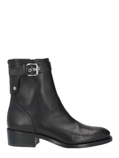 Agl Leather Ankle Boots With Buckle Detail - Black