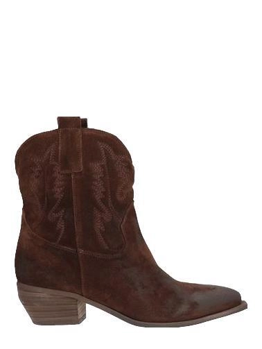 DINO DRAGHI Suede Cowboy Ankle Boots - Brown