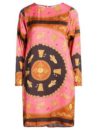 SHIRTAPORTER Multicolor Print Long Sleeve Mini Dress - Magenta