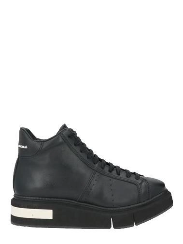 PALOMA BARCELO High-top Leather Sneakers With Wedge - Black