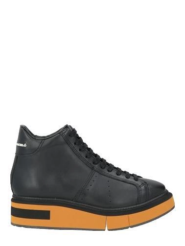 PALOMA BARCELO High-top Leather Sneakers With Wedge - Black