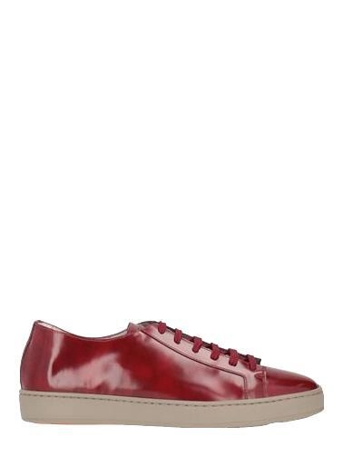 Santoni Leather Lace-up Sneakers - Brick