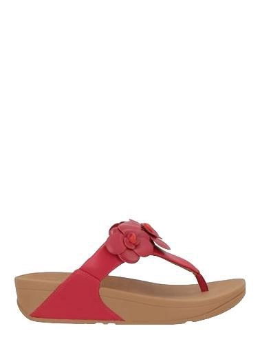 Fitflop Synthetic Material Floral Appliqué Thong Sandal - Red