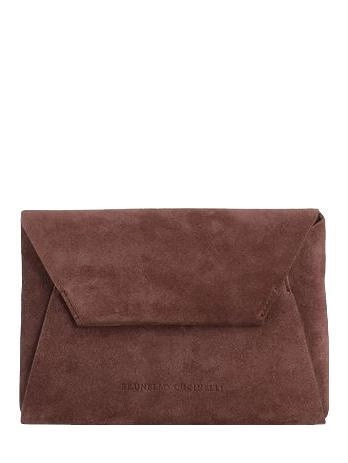 Brunello Cucinelli Suede Clutch - Brown