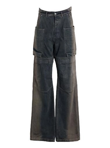 Rick Owens Cotton Cargo Jeans - Blue