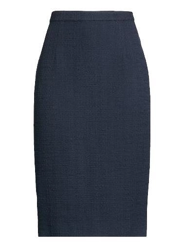 INES DE LA FRESSANGE PARIS Midi Skirt In Midnight Viscose - Blue