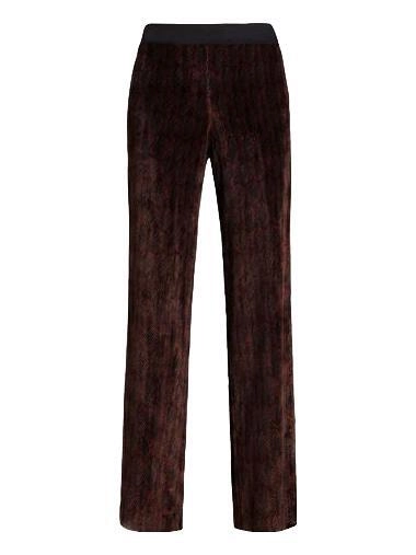 SIYU Wide-leg Viscose & Silk Velvet Pants - Dark Brown