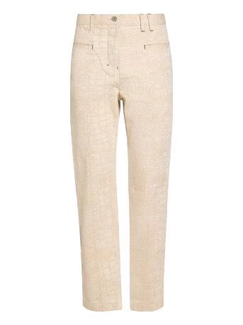 Jacquemus Straight-leg Crocodile-print Cotton Jeans - Beige