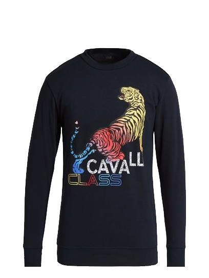 Roberto Cavalli Long Sleeve Sweatshirt With Tiger Print - Blue