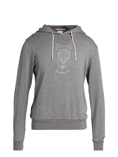 Eleventy Cotton And Polyamide Hooded Sweatshirt - Grey