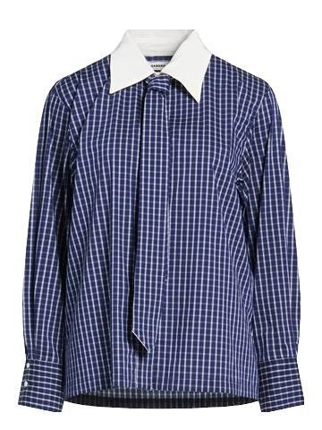 Sandro Checked Cotton Blend Shirt - Navy