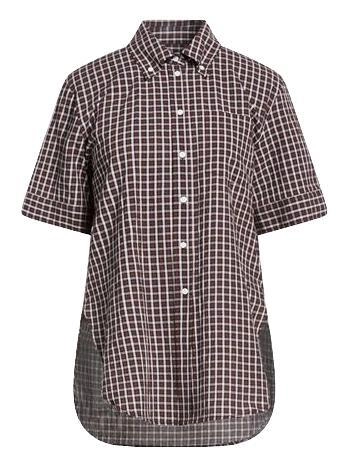 Sandro Checked Cotton Poplin Shirt - Brown