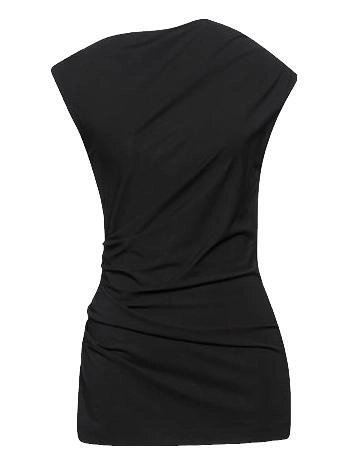 Brunello Cucinelli Jersey Top With Scoop Neck - Black