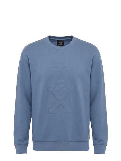 Armani Exchange Cotton Elastane Crewneck Sweatshirt - Blue
