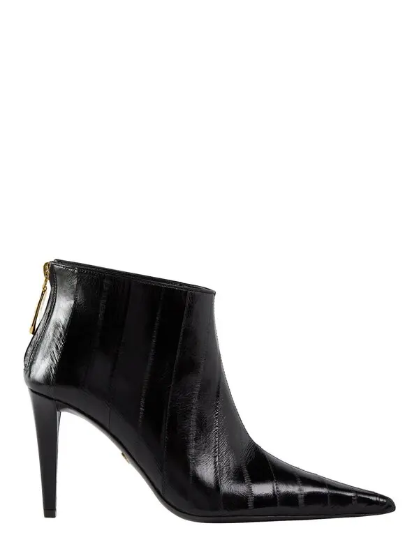 GIUSEPPE ZANOTTI Eel Skin Ankle Boots With Stiletto Heel - Black