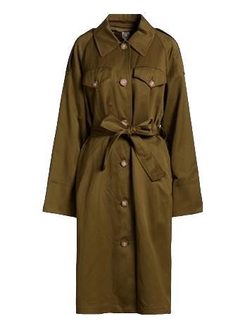 INES DE LA FRESSANGE PARIS Ined De La Fressange Paris Cotton & Linen Trench Coat - Green