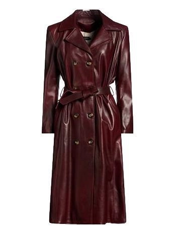 STREET LEATHERS Leather Trench Coat - Red
