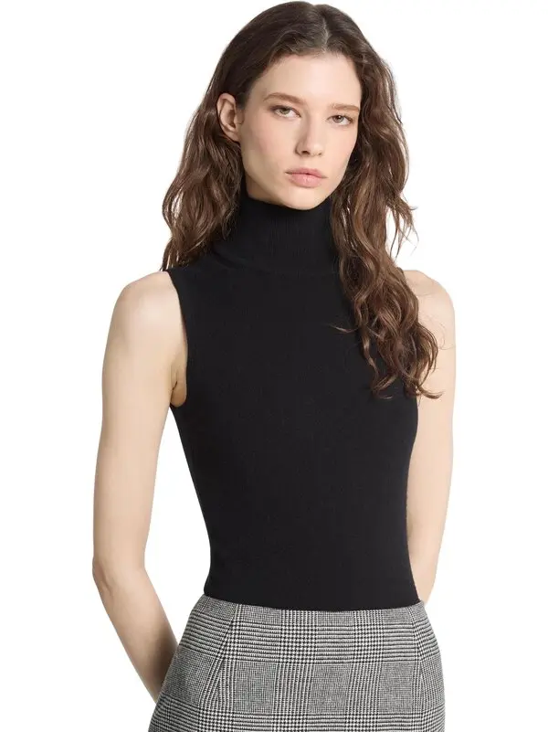 Michael Kors Cashmere Blend Turtleneck Bodysuit - Black
