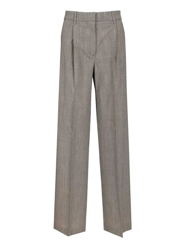 GOLDEN GOOSE Oversized Prince Of Wales Trousers - Gray