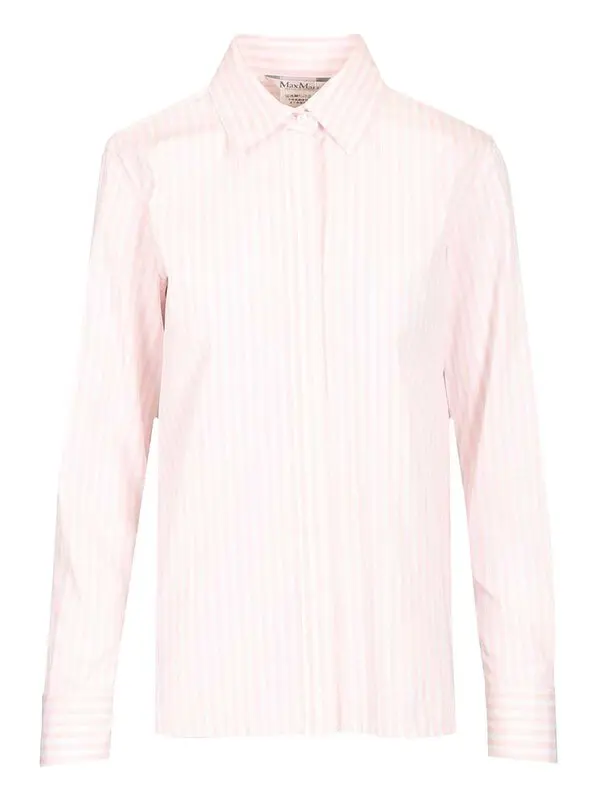 Max Mara Striped Pure Cotton Poplin Shirt - Multicolor