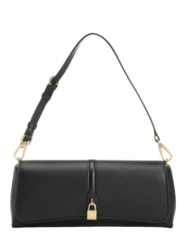 Stella McCartney Ryder Clutch Bag With Logo-engraved Brass Lock - Black