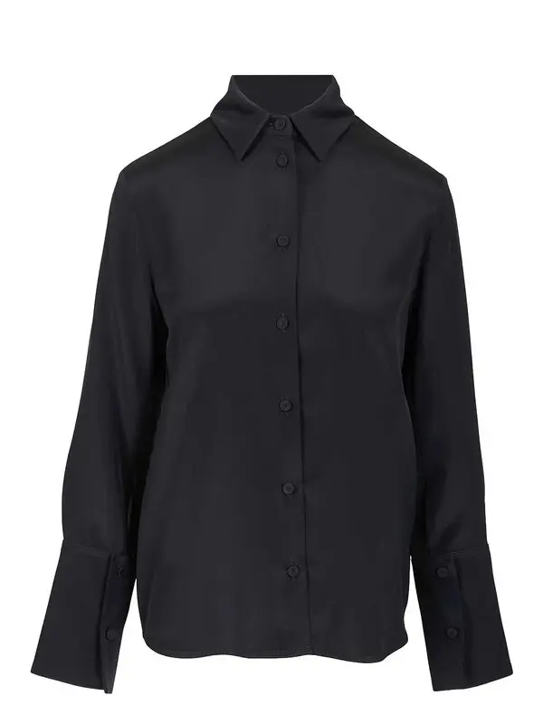 Max Mara Oversized Silk Stretch Shirt - Blue
