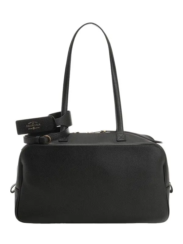 Balenciaga Carrie Medium Leather Tote Bag - Black