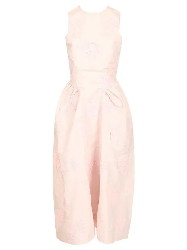 ROTATE BY BIRGER CHRISTENSEN Embroidered Floral Midi Dress - Multicolor