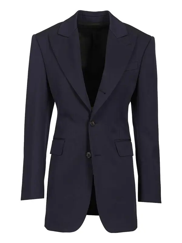 Celine Single-breasted Diagonal Wool Blazer - Blue