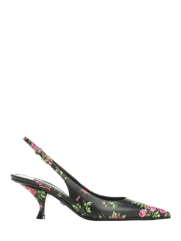 Dolce & Gabbana Lollo Slingback In Printed Leather - Multicolor